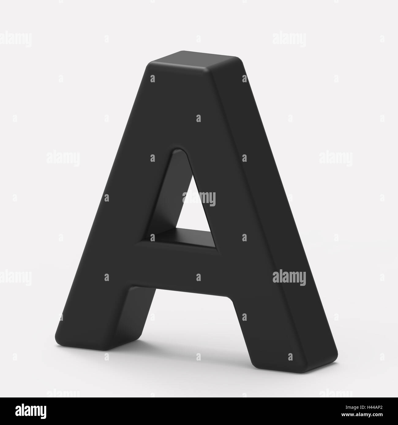 3d right leaning black letter A, 3D rendering graphic isolated white ...