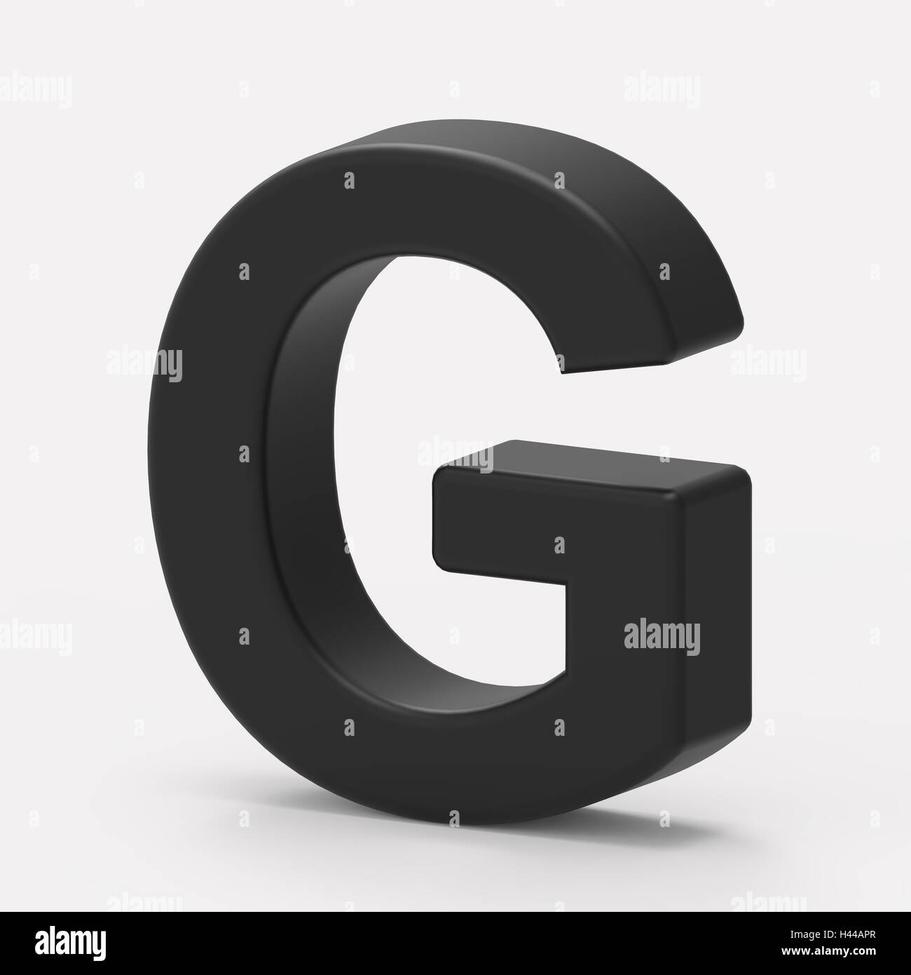 3d right leaning black letter G, 3D rendering graphic isolated white ...