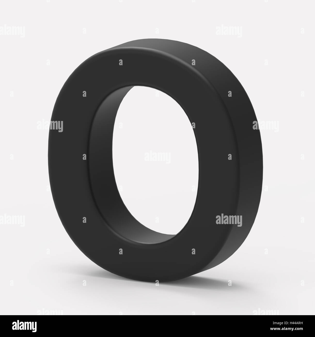 3d right leaning black letter O, 3D rendering graphic isolated white ...