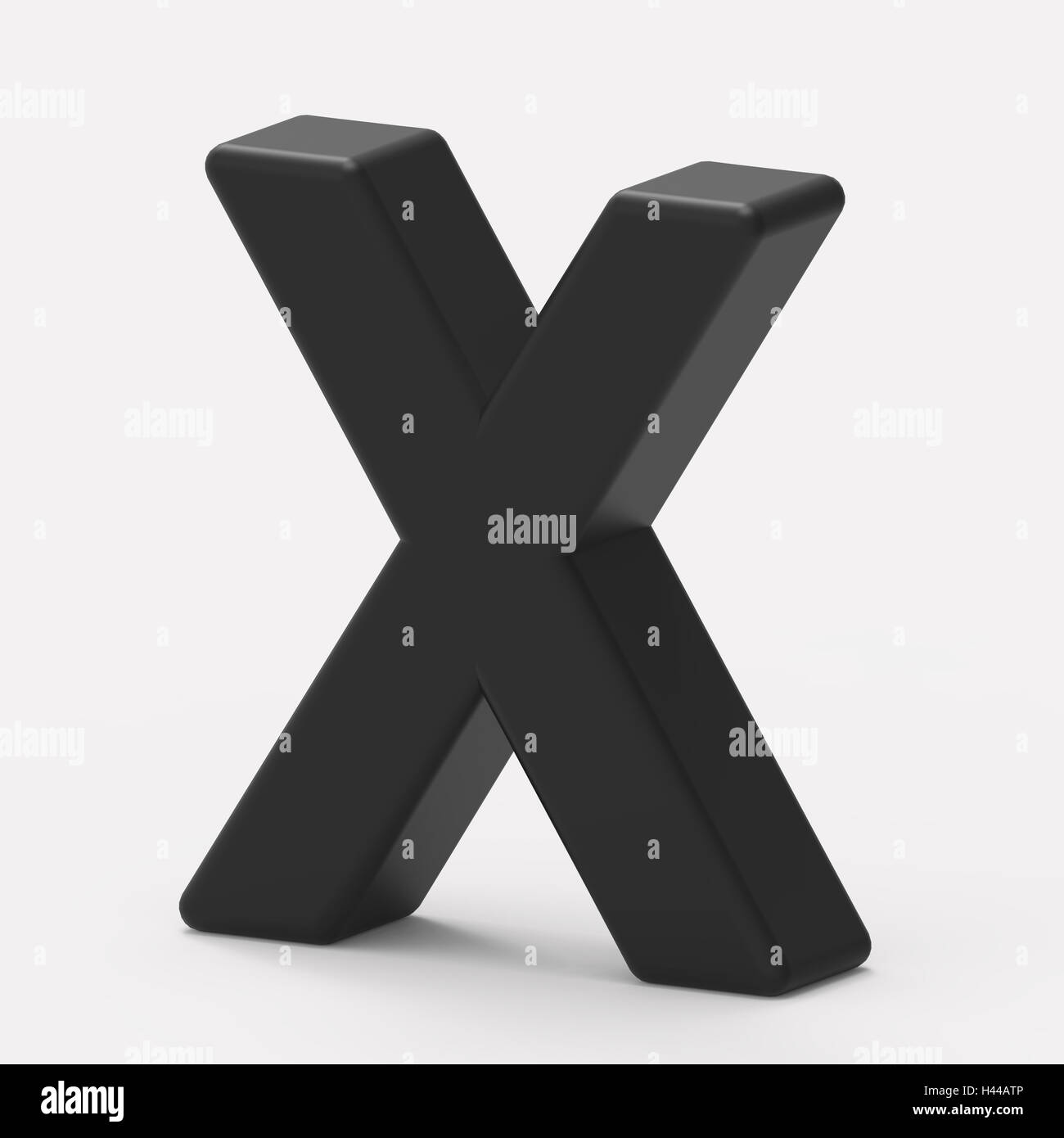 3d right leaning black letter X, 3D rendering graphic isolated white ...