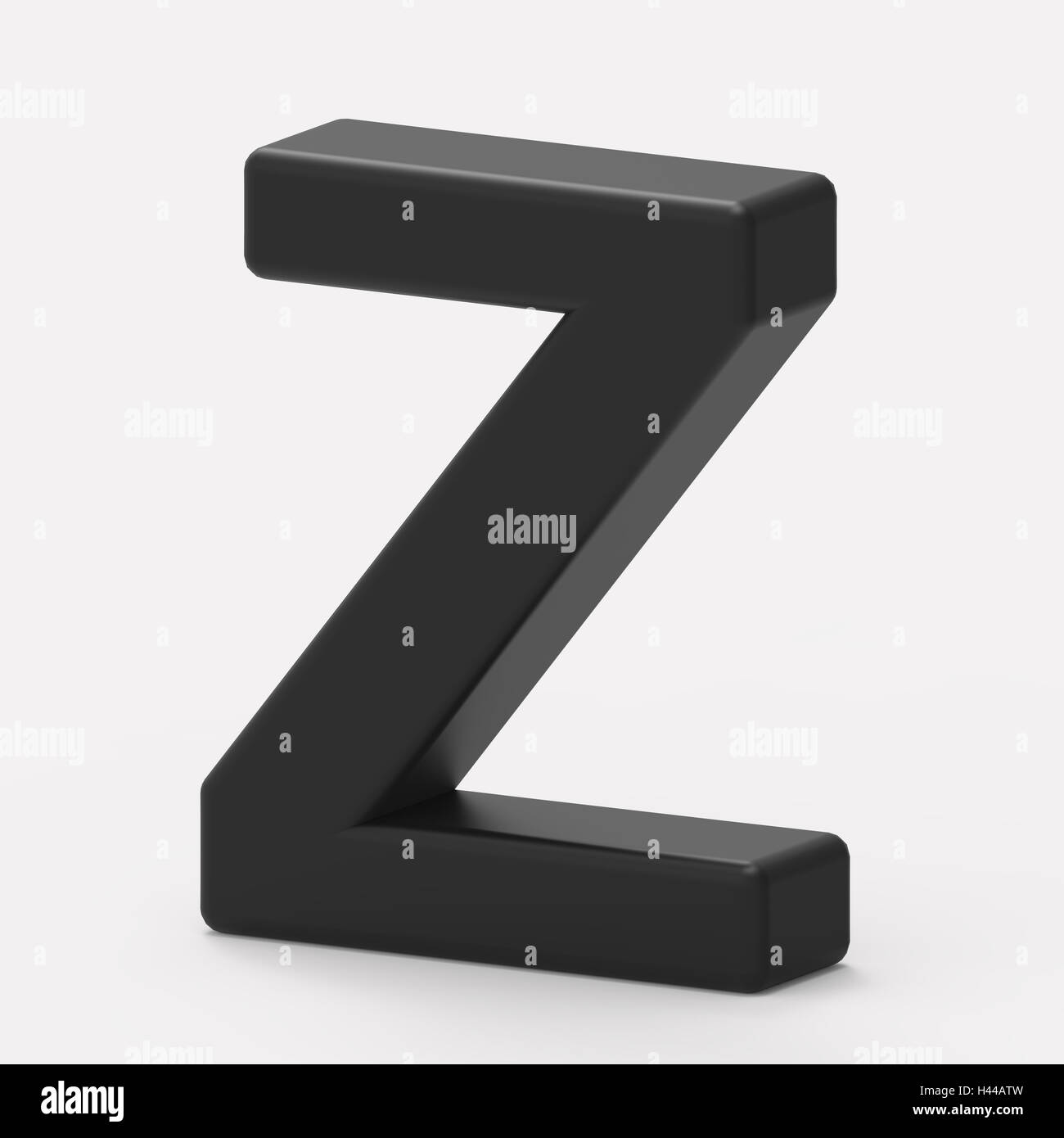 3d right leaning black letter Z, 3D rendering graphic isolated white ...