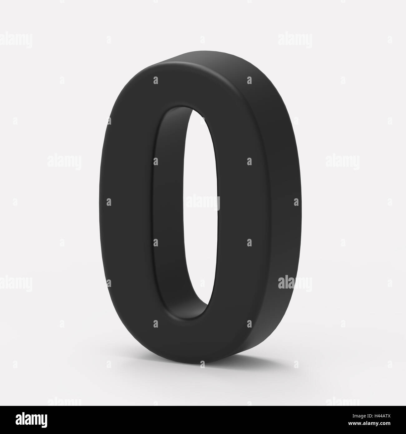 3d right leaning black number 0, 3D rendering graphic isolated white ...