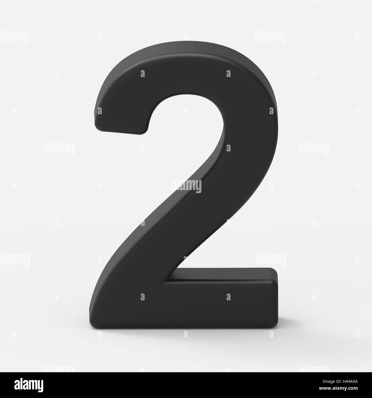 3d black number 2, 3D rendering graphic isolated white background Stock ...