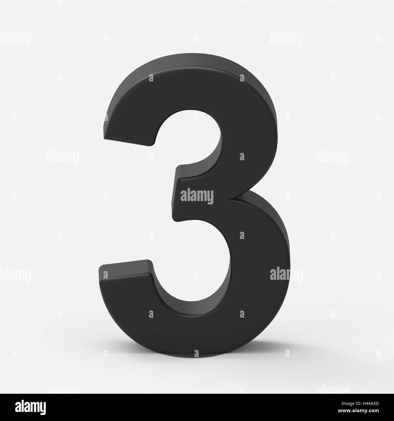 3d black number 3, 3D rendering graphic isolated white background Stock ...