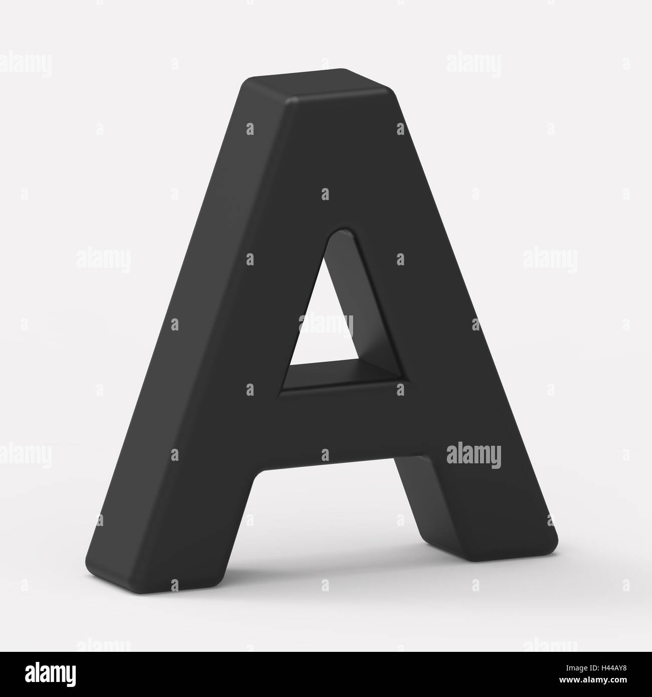 3d left leaning black letter A, 3D rendering graphic isolated white ...