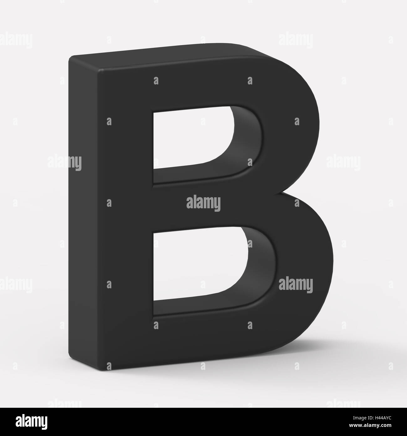 3d left leaning black letter B, 3D rendering graphic isolated white ...