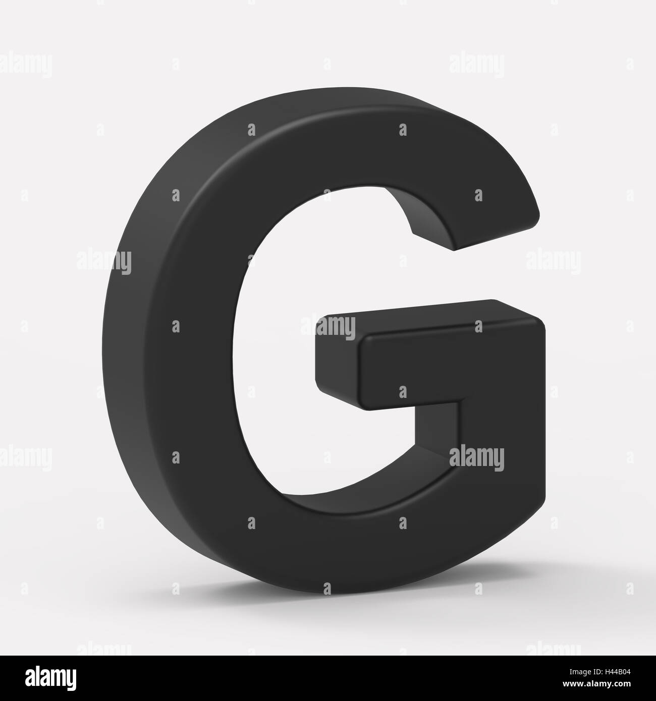 3d left leaning black letter G, 3D rendering graphic isolated white ...