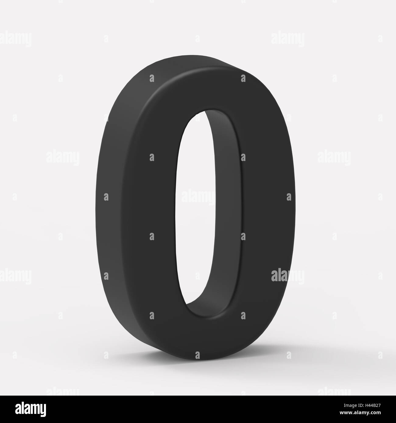 3d left leaning black number 0, 3D rendering graphic isolated white ...