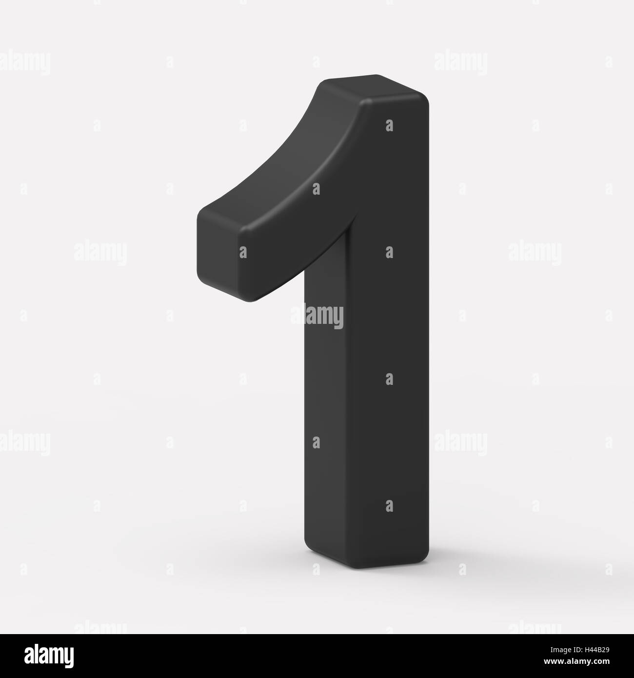 3d left leaning black number 1, 3D rendering graphic isolated white ...