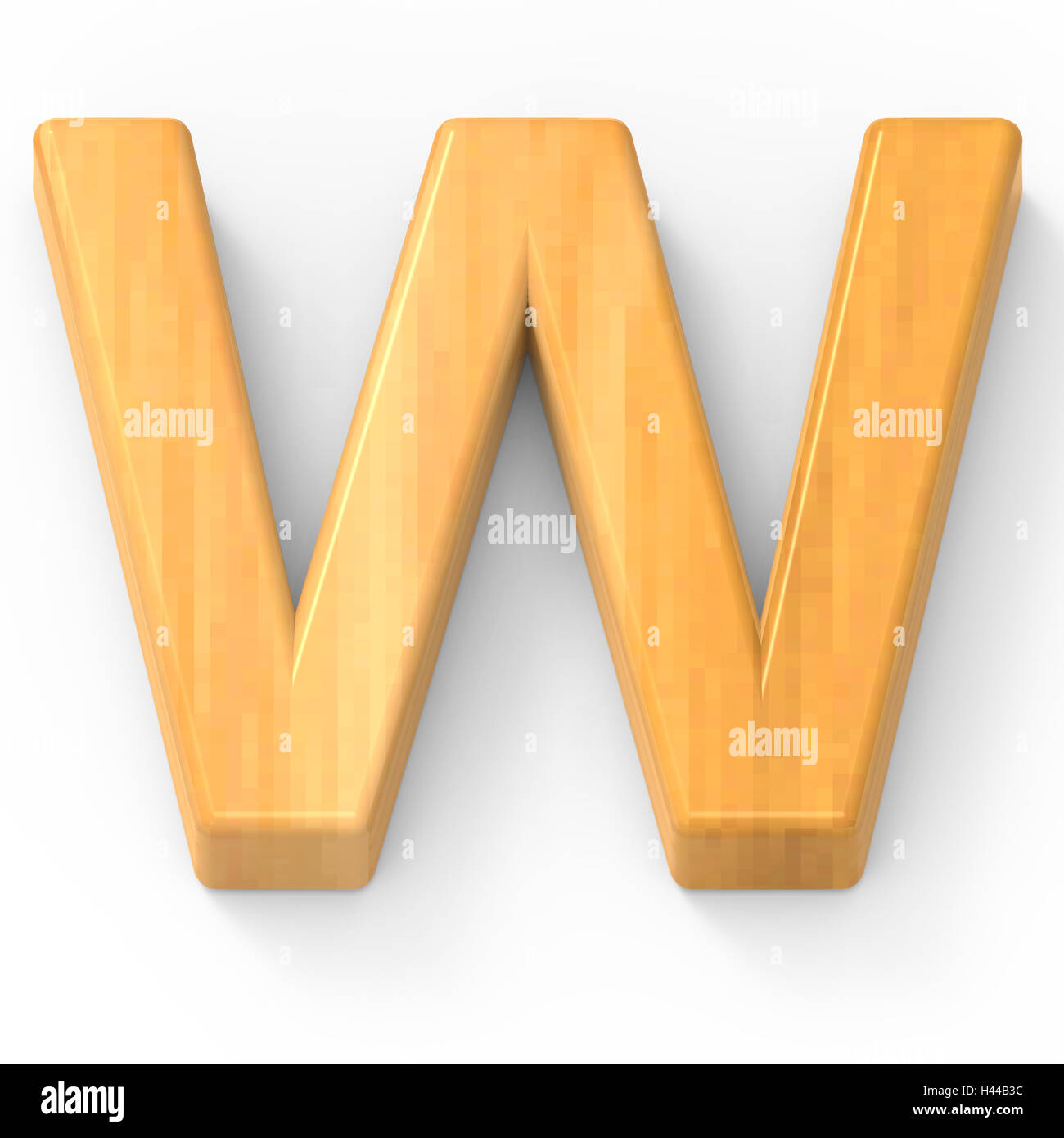 wood color letter W, 3D rendering graphic isolated white background ...