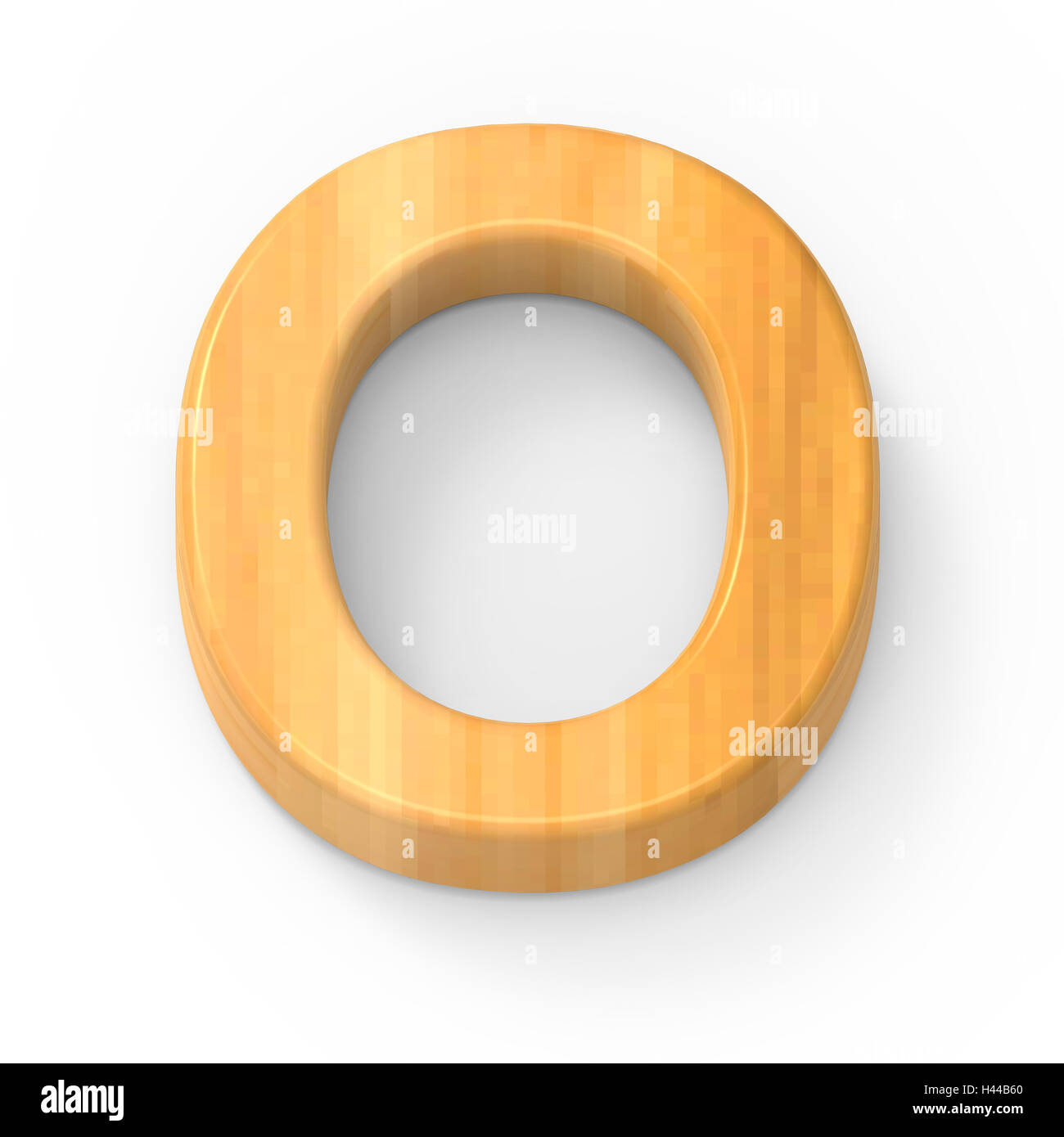 wood color letter O, 3D rendering graphic isolated white background ...