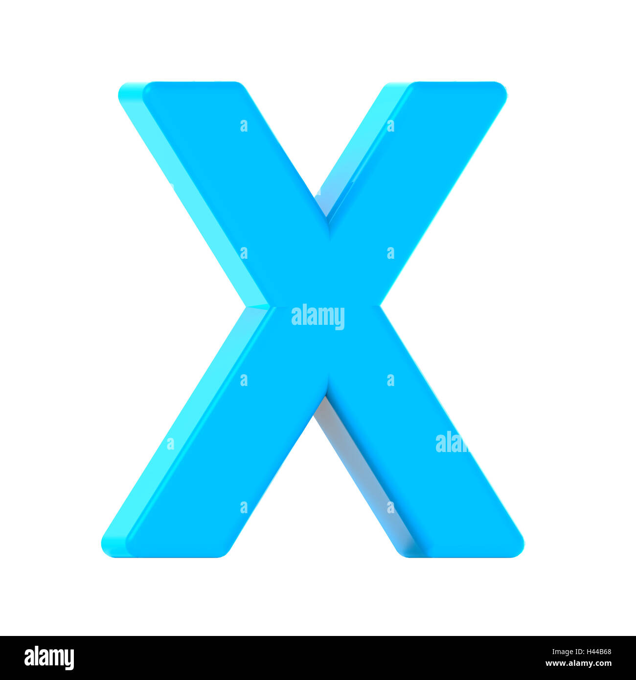 3d left leaning light blue letter X, 3D rendering graphic isolated ...