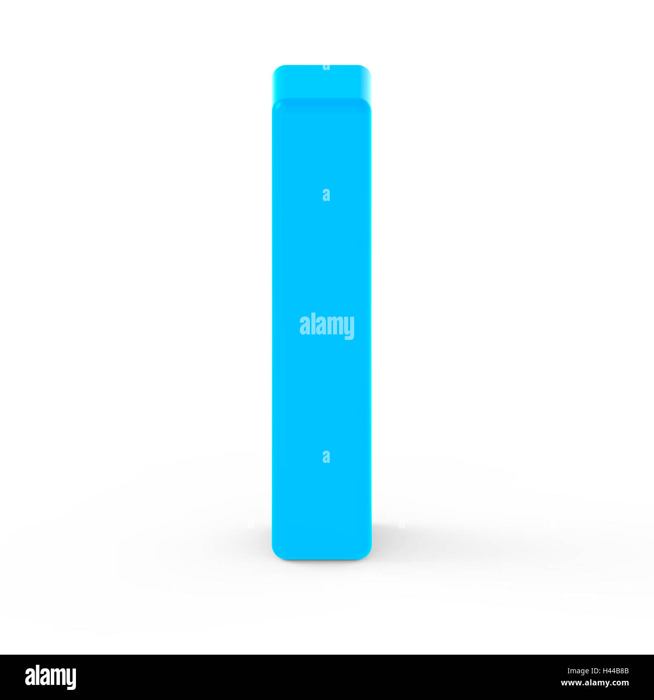light blue letter I, 3D rendering graphic isolated white background ...