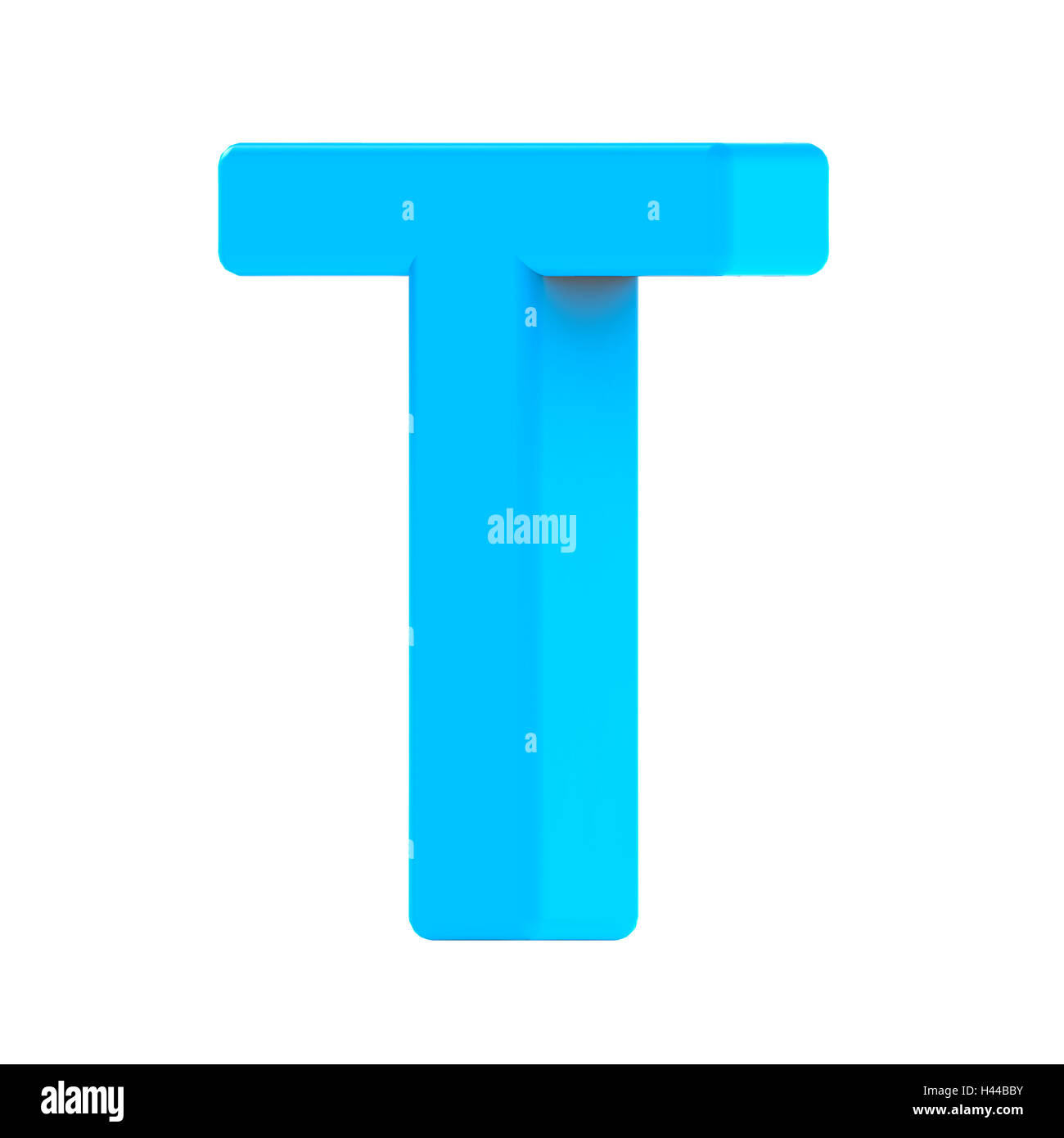 3d right leaning light blue letter T, 3D rendering graphic isolated ...