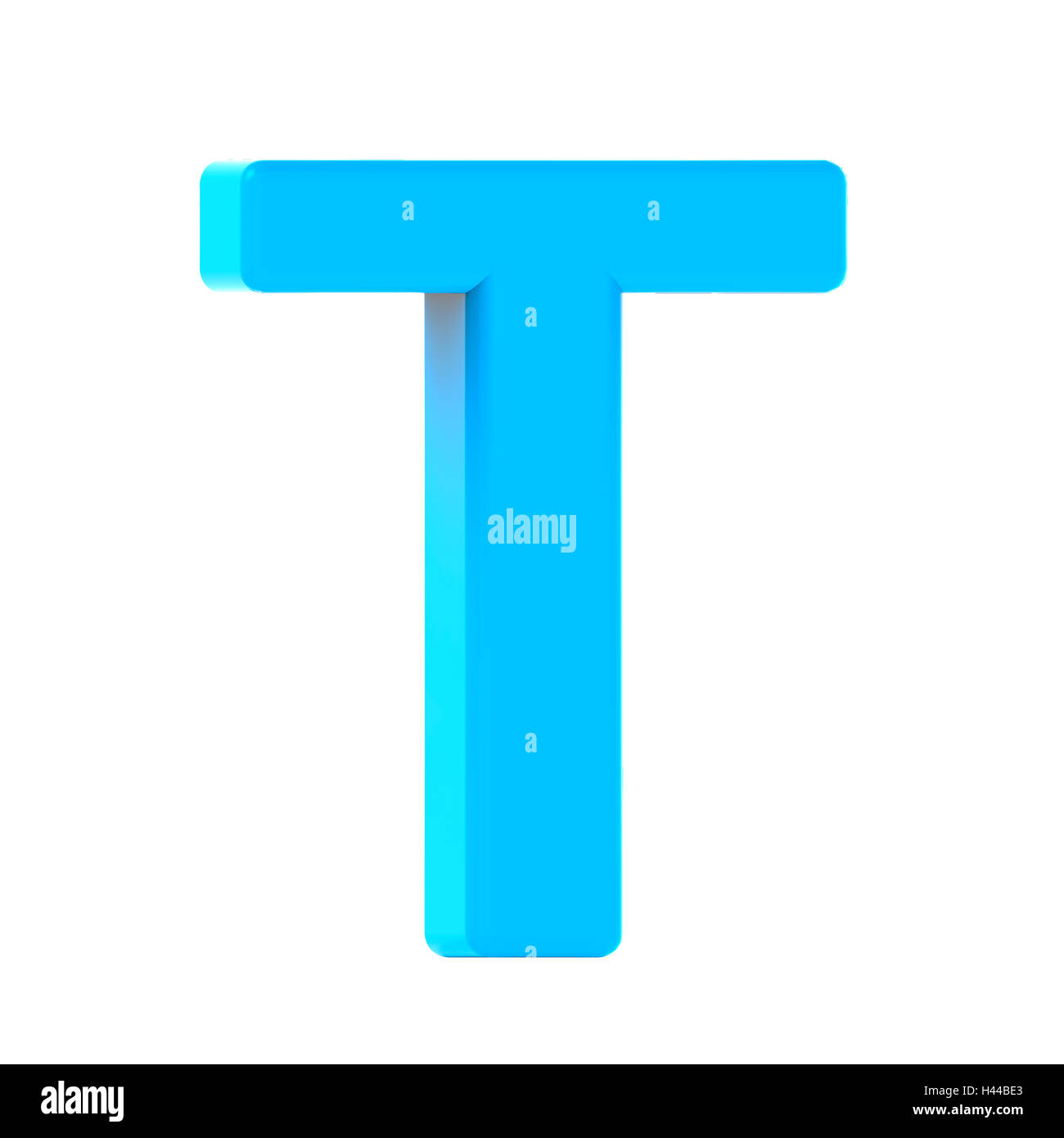 3d left leaning light blue letter T, 3D rendering graphic isolated ...