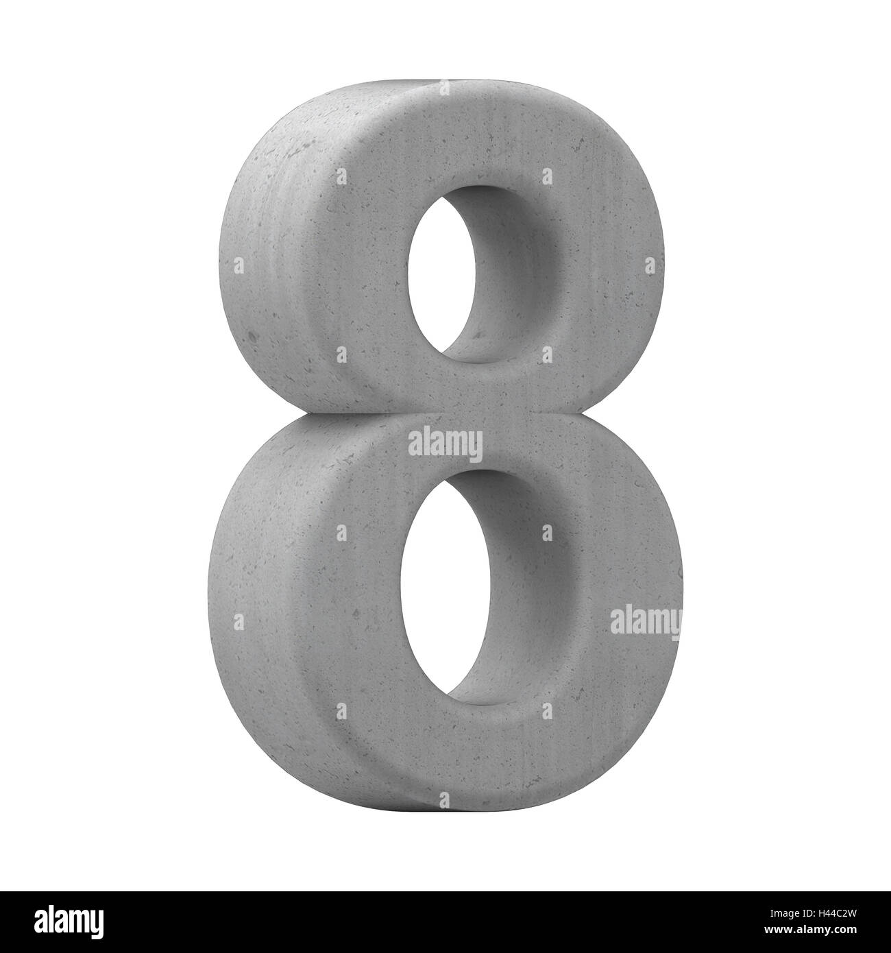 left leaning 3d gray concrete number 8, 3D rendering graphic isolated ...