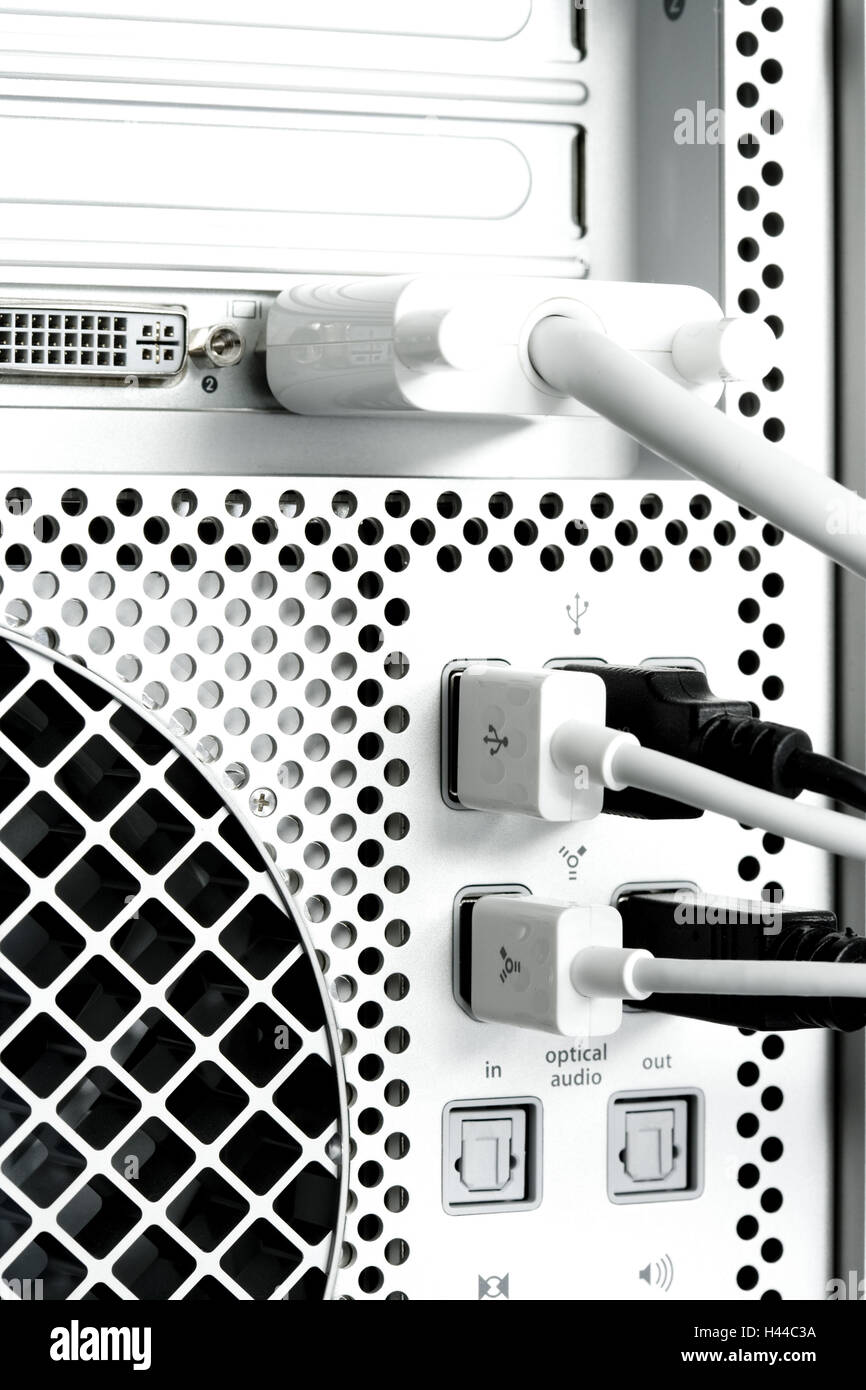 Computer, connections, close up Stock Photo - Alamy