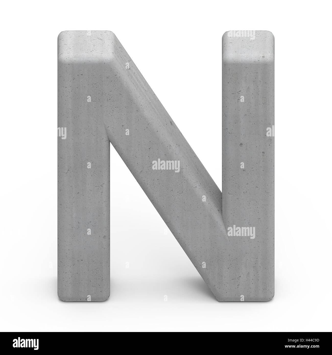 3d gray concrete letter N, 3D rendering graphic isolated on white ...