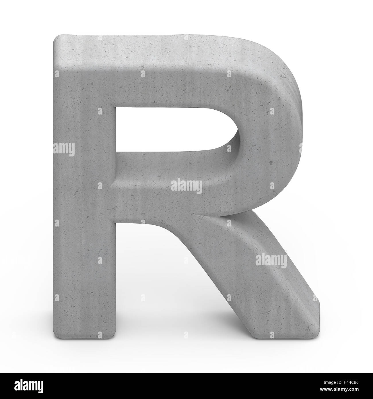 3d gray concrete letter R, 3D rendering graphic isolated on white ...