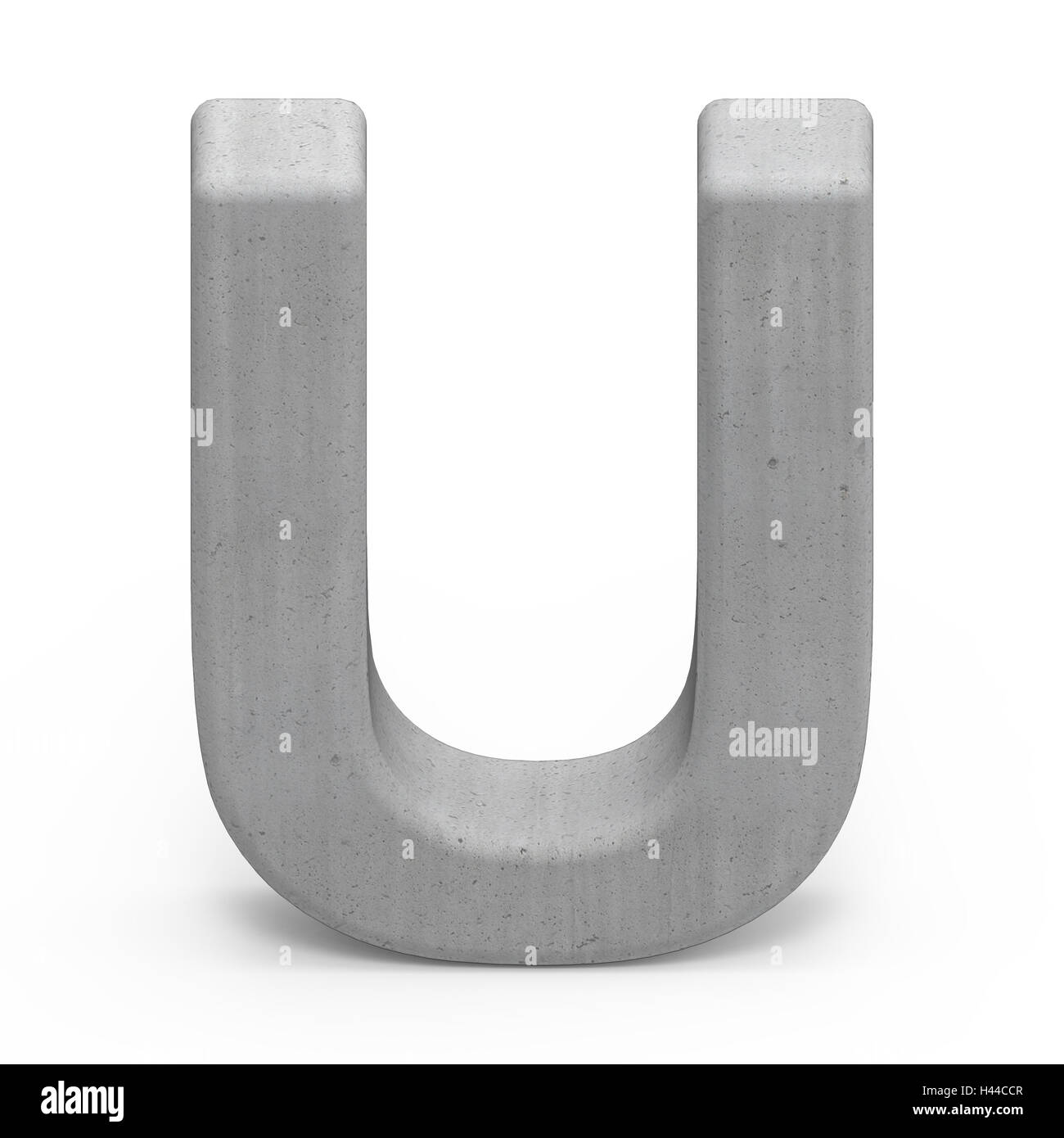 3d gray concrete letter U, 3D rendering graphic isolated on white ...