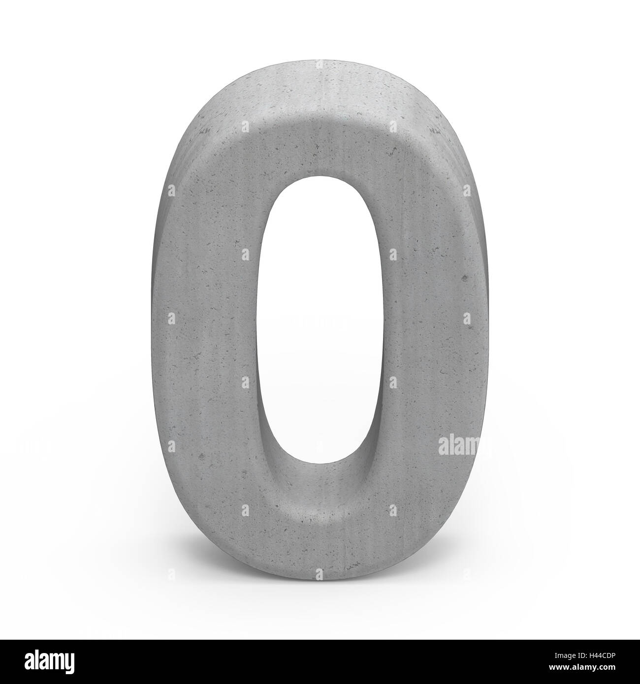 3d gray concrete number 0, 3D rendering graphic isolated on white ...