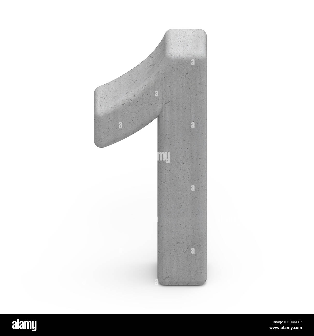 3d gray concrete number 1, 3D rendering graphic isolated on white ...