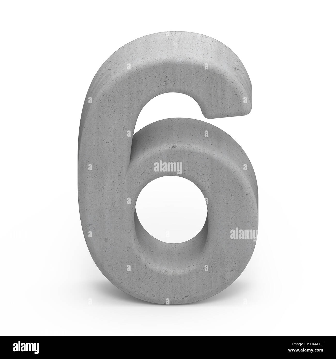 3d gray concrete number 6, 3D rendering graphic isolated on white ...