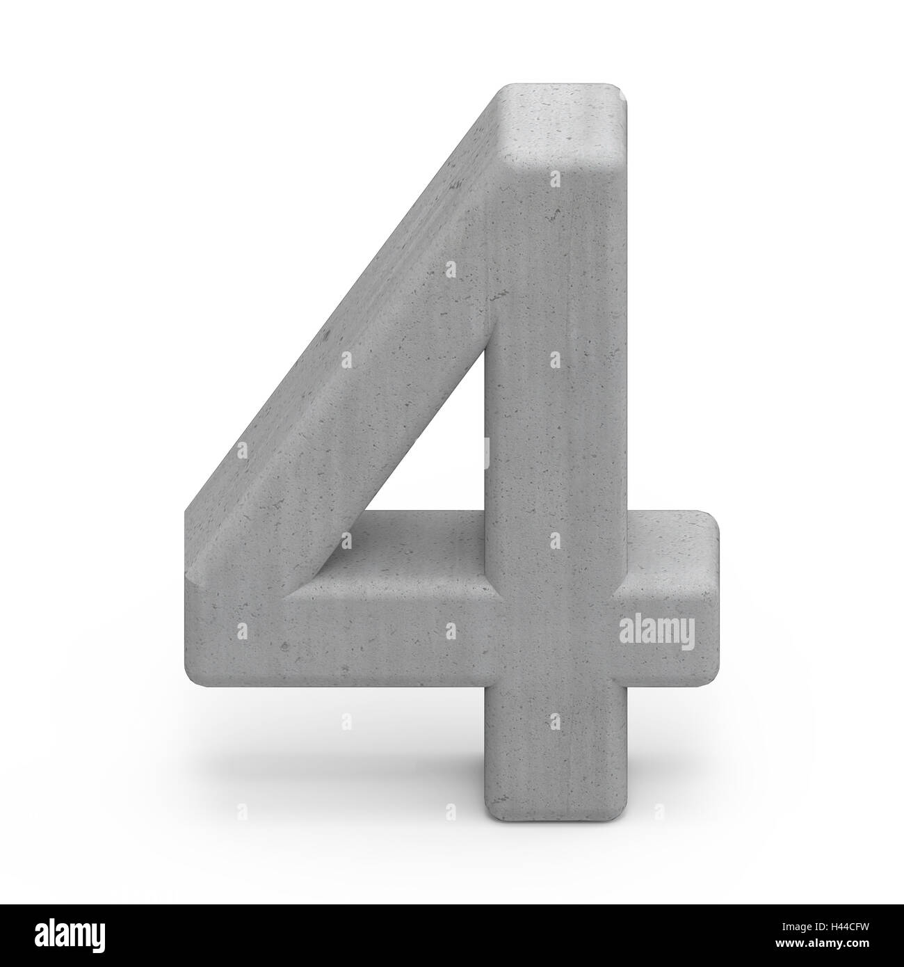 3d gray concrete number 4, 3D rendering graphic isolated on white ...