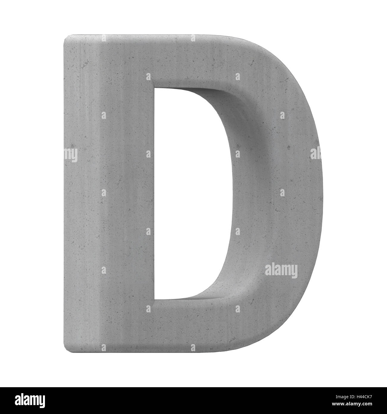 left leaning 3d gray concrete letter D, 3D rendering graphic isolated ...