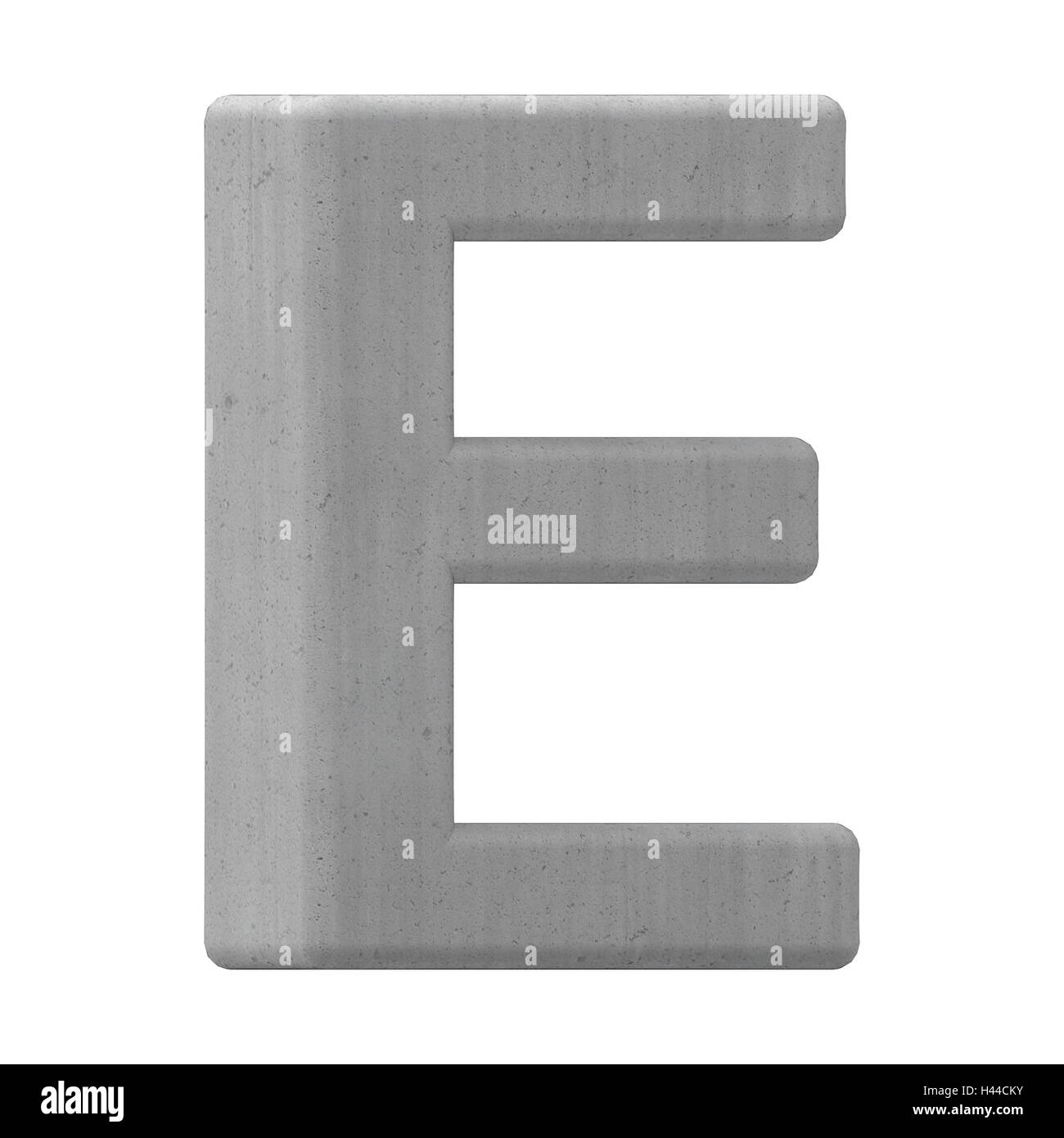 left leaning 3d gray concrete letter E, 3D rendering graphic isolated ...
