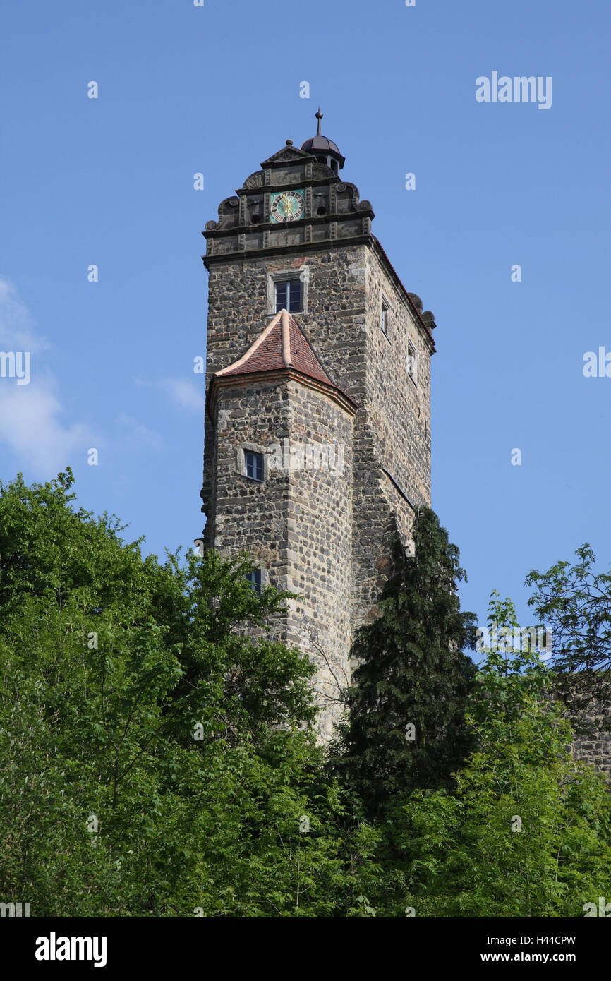 Germany, Saxon Switzerland, Stolpen, castle Stolpen, detail, tower ...