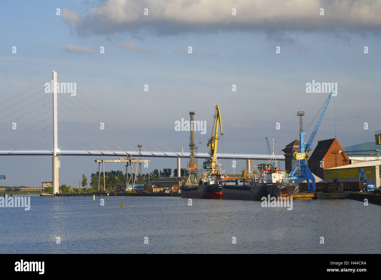 Germany, Mecklenburg-West Pomerania, Stralsund, Rügen bridge in the ...