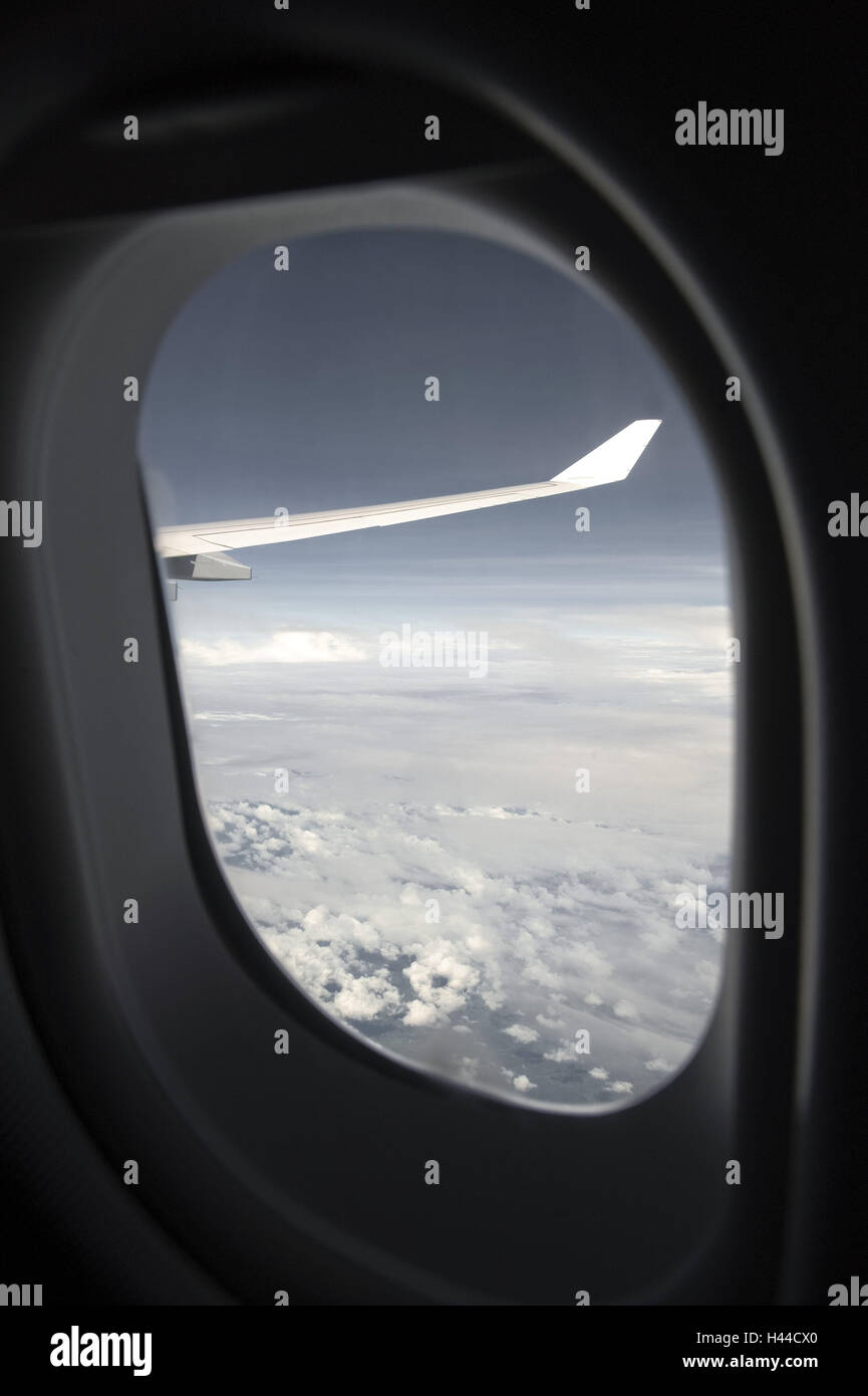 Airplane, view from the window, sea clouds Stock Photo - Alamy