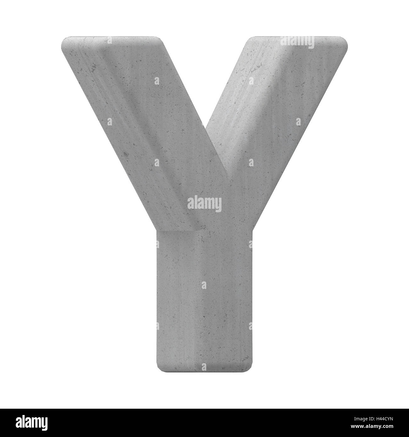left leaning 3d gray concrete letter Y, 3D rendering graphic isolated ...