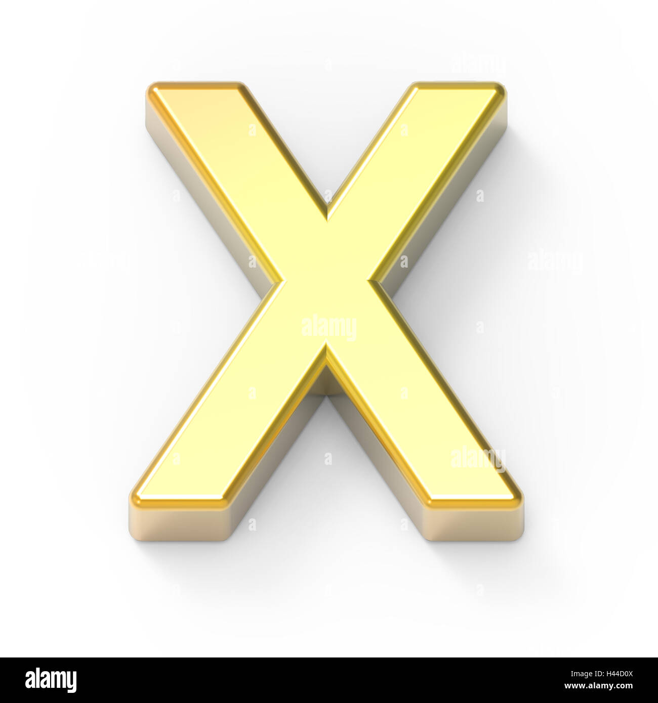 3d Matte gold font X, 3D rendering graphic isolated white background ...
