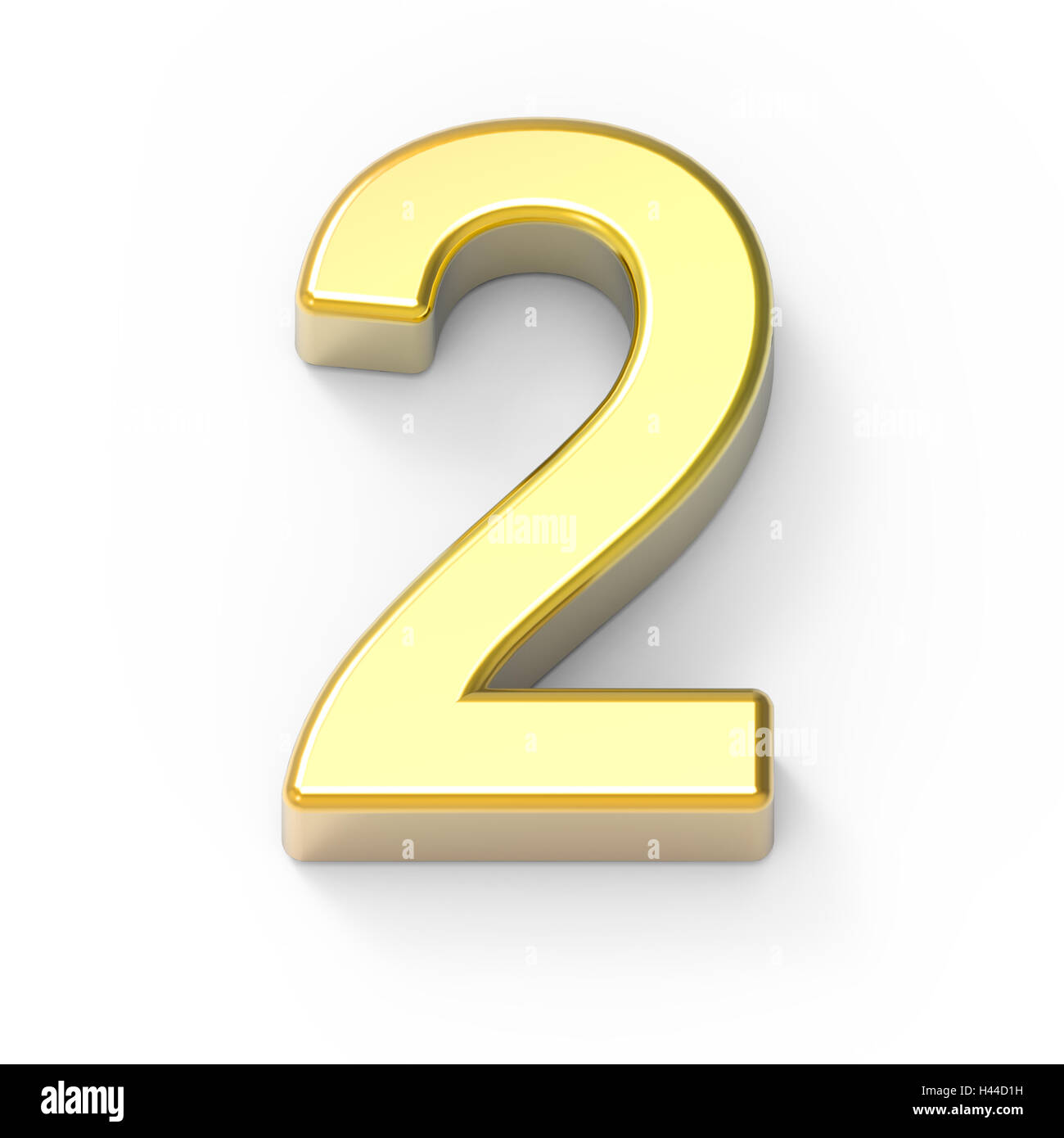 3d Matte gold number 2, 3D rendering graphic isolated white background ...