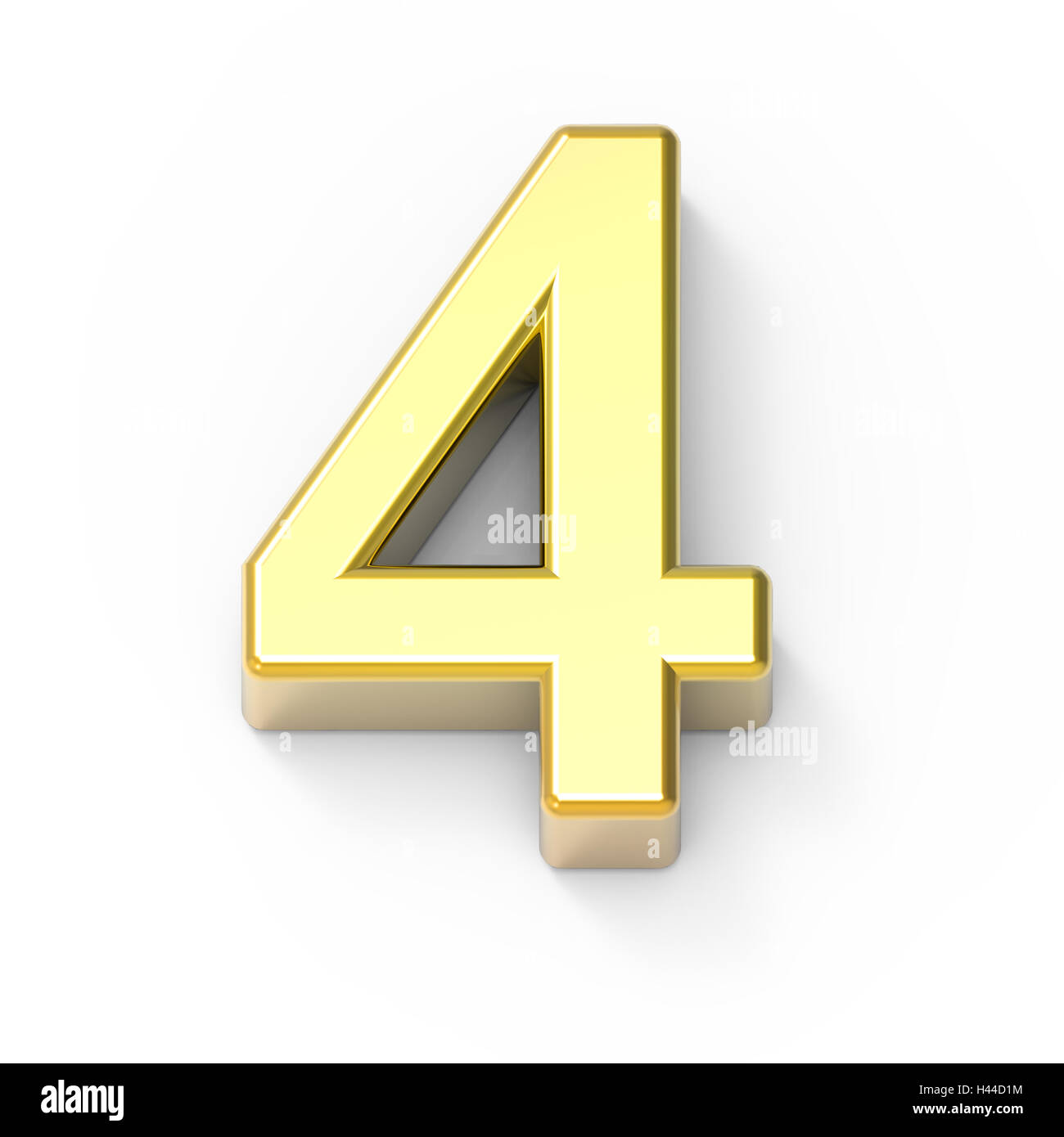 3d Matte gold number 4, 3D rendering graphic isolated white background ...