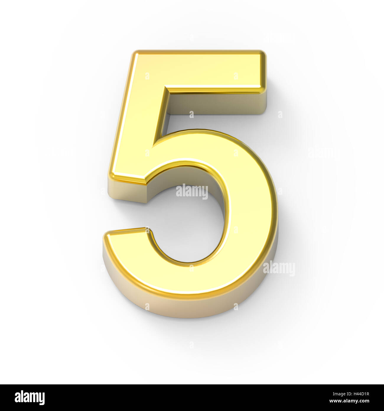 3d Matte gold number 5, 3D rendering graphic isolated white background ...