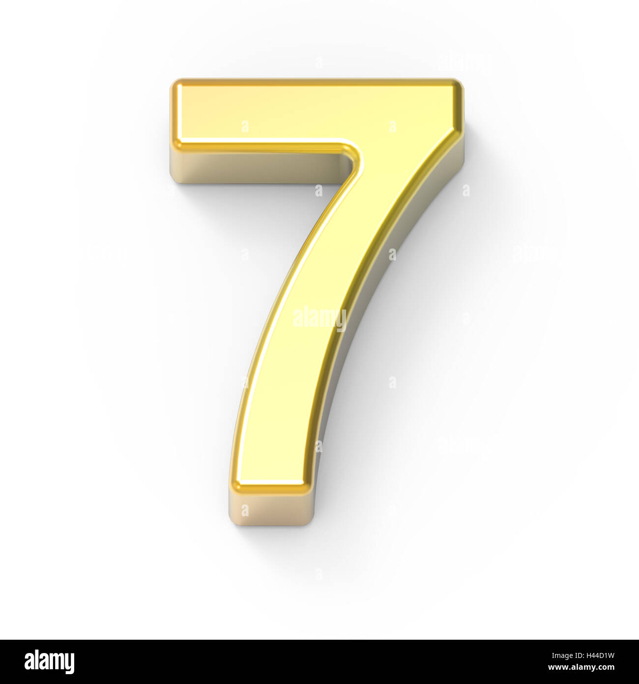 3d Matte gold number 7, 3D rendering graphic isolated white background ...