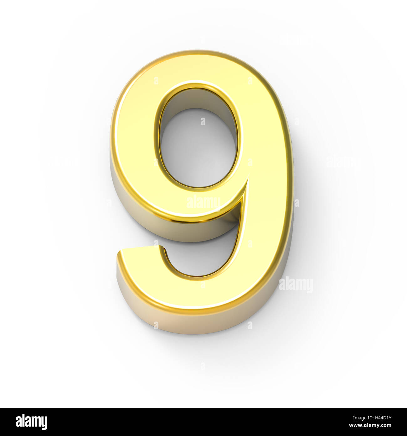 3d Matte gold number 9, 3D rendering graphic isolated white background ...