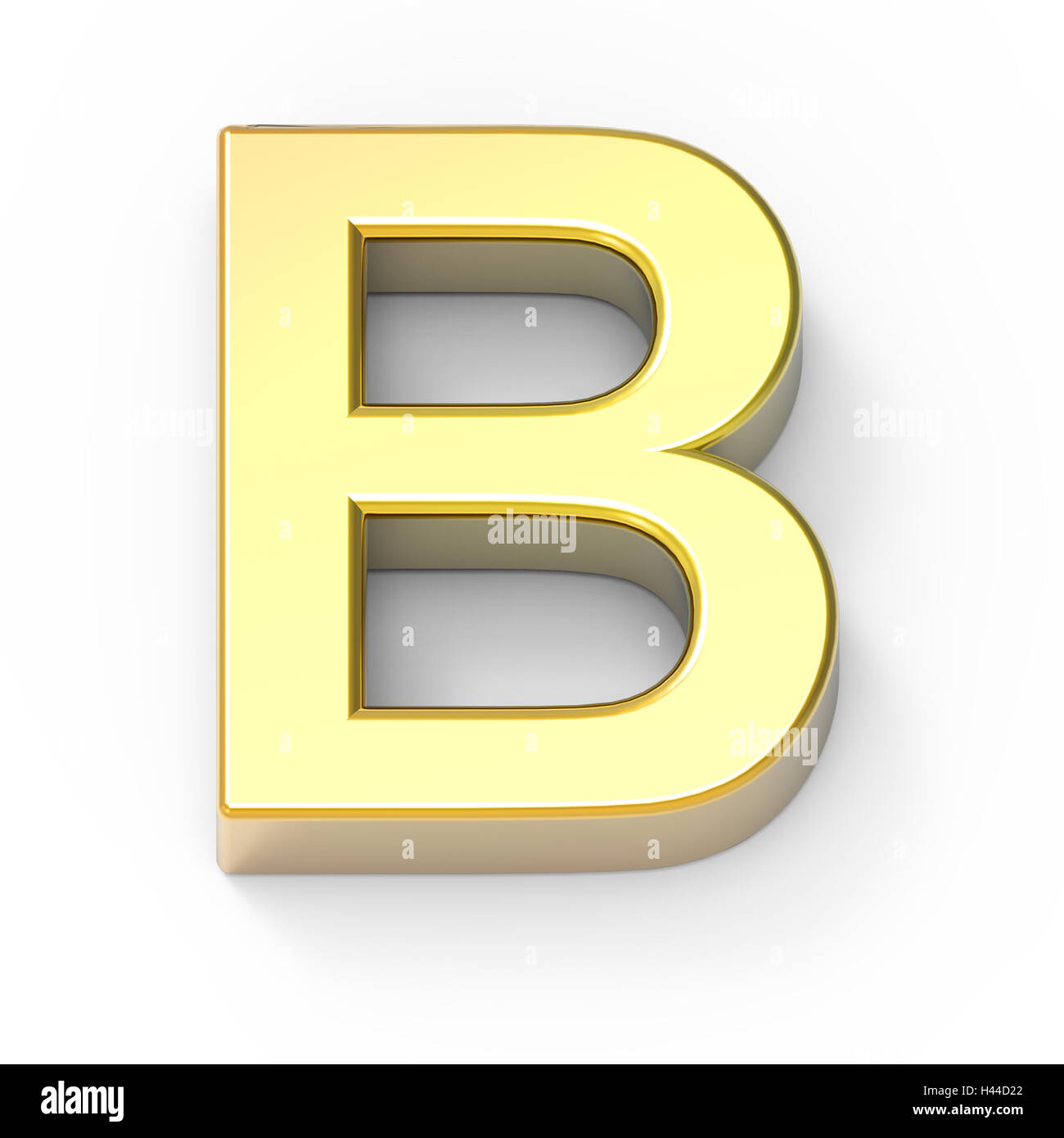 3d Matte gold font B, 3D rendering graphic isolated white background ...