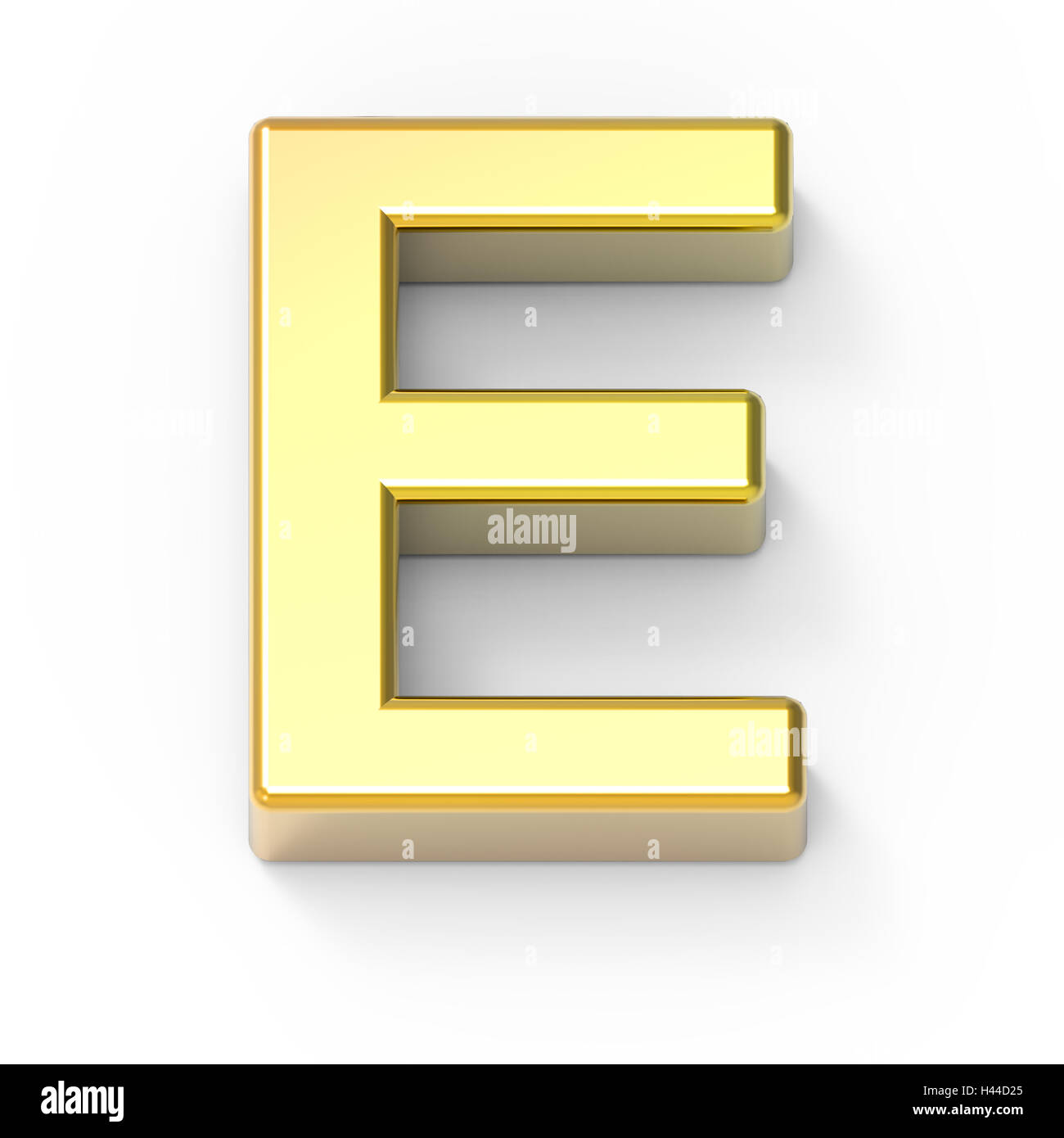 3d Matte gold font E, 3D rendering graphic isolated white background ...