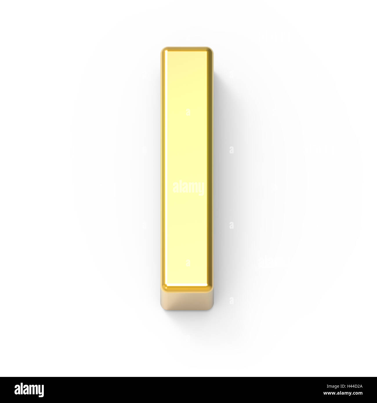 3d Matte gold font I, 3D rendering graphic isolated white background ...