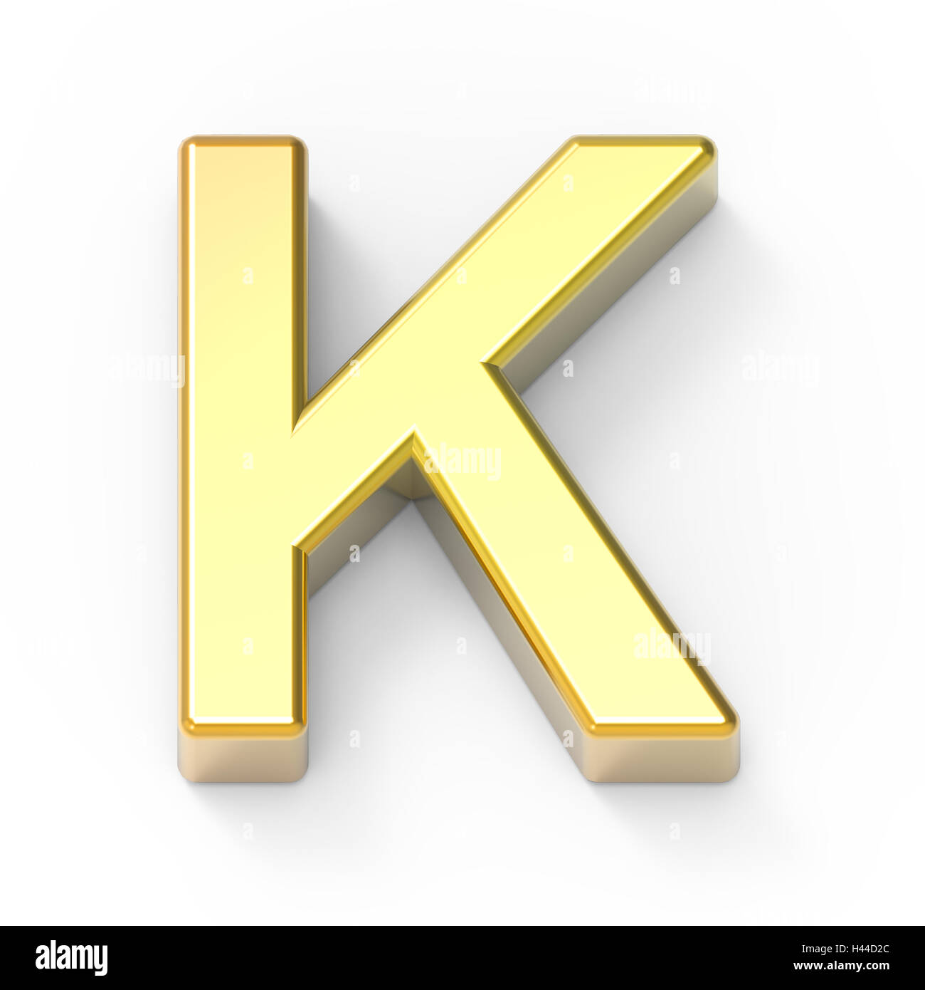 3d Matte gold font K, 3D rendering graphic isolated white background ...
