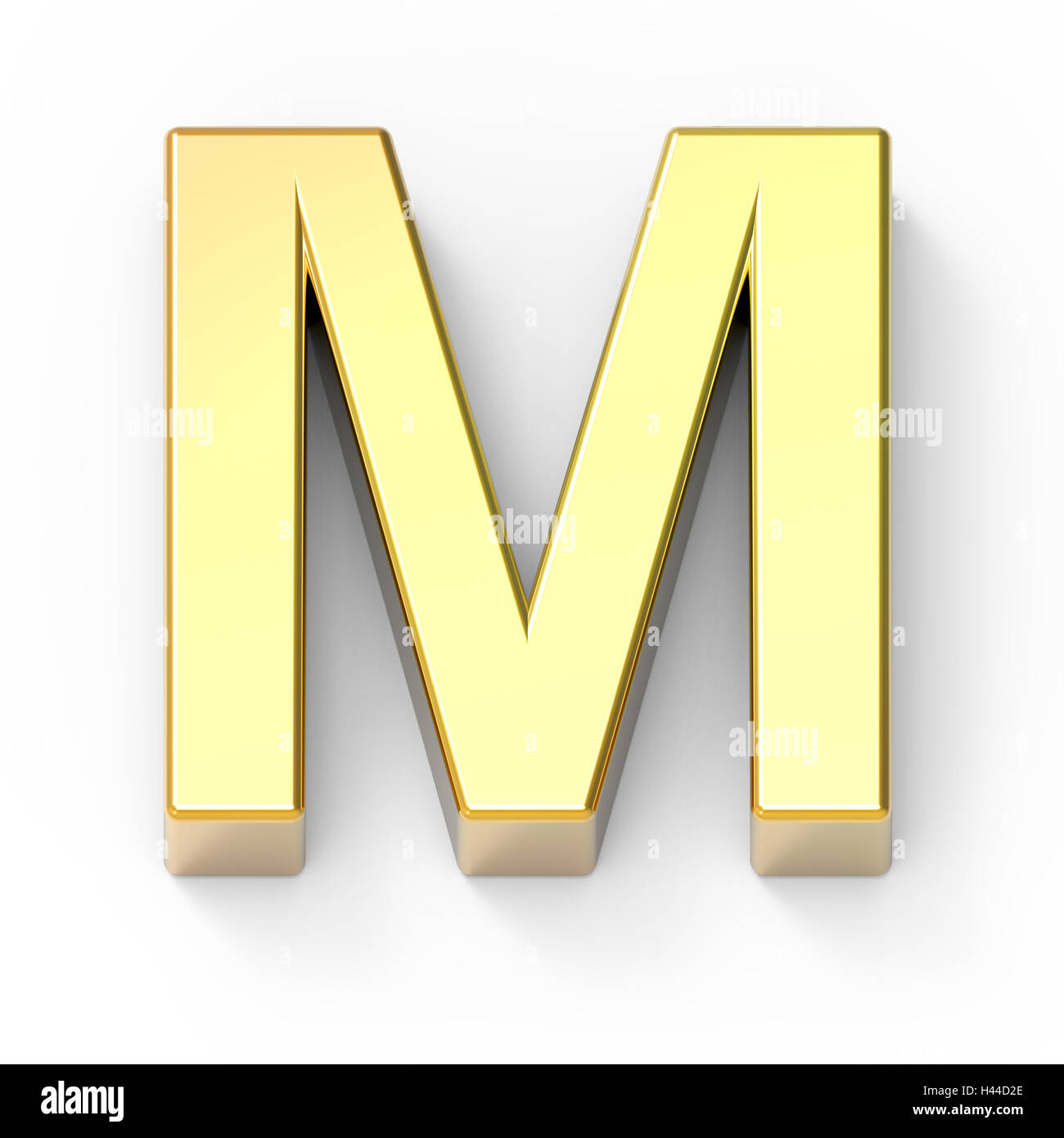 3d Matte gold font M, 3D rendering graphic isolated white background ...