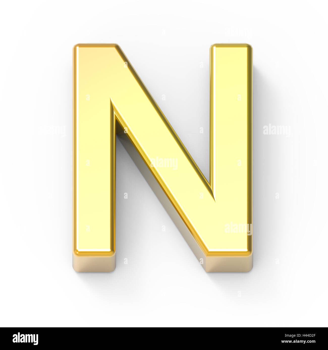 3d Matte gold font N, 3D rendering graphic isolated white background ...