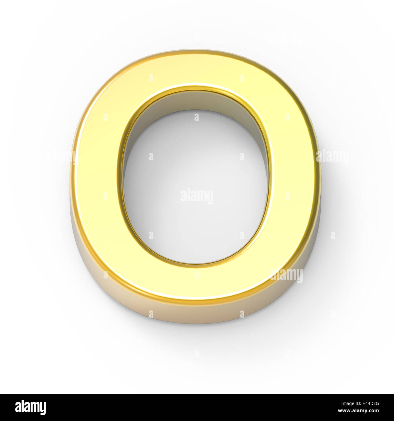 3d Matte gold font O, 3D rendering graphic isolated white background ...