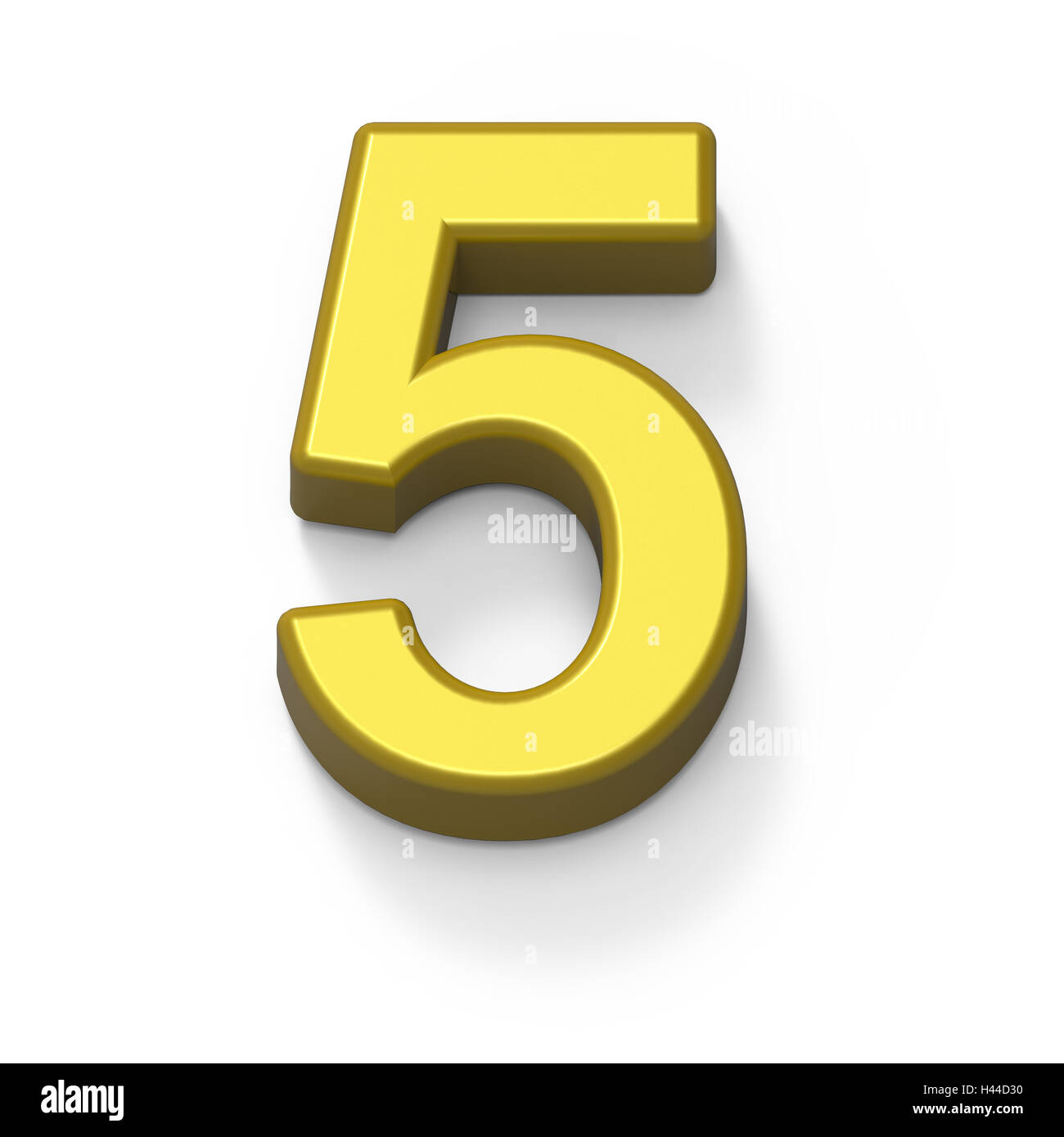 3d Matte gold number 5, 3D rendering graphic isolated white background ...