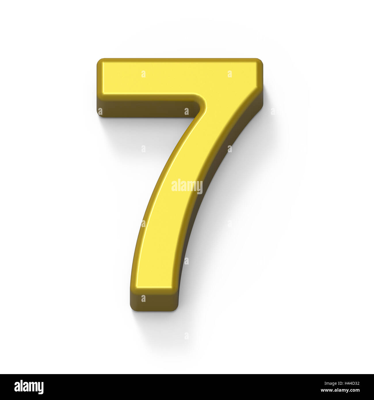 3d Matte gold number 7, 3D rendering graphic isolated white background ...