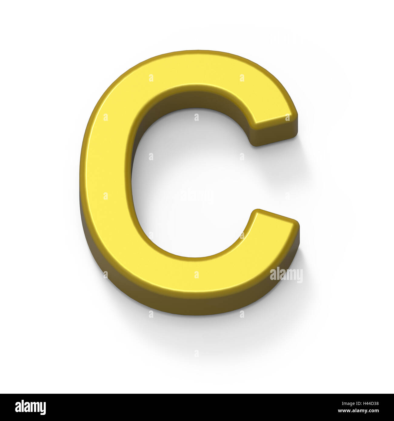 3d Matte gold font C, 3D rendering graphic isolated white background ...